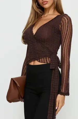 Princess Polly Tevon Lace Wrap Top