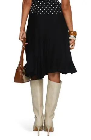 Princess Polly Asymmetric Hem Midi Skirt - Black