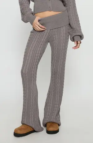 Princess Polly Baleigh Cable Stitch Foldover Pants