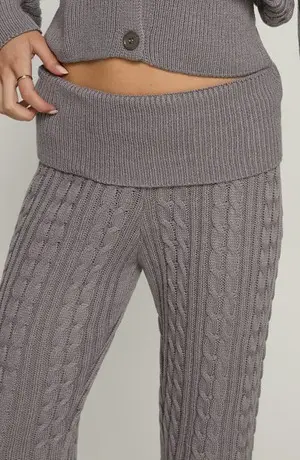 Princess Polly Baleigh Cable Stitch Foldover Pants