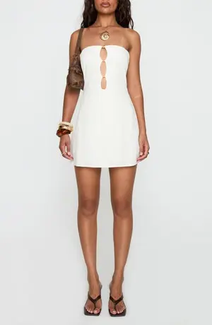 Princess Polly The Motions Strapless Cutout Minidress - White