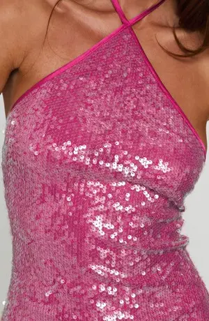 Princess Polly Lyria Sequin Halter Minidress