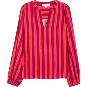 SUGARLIPS Clarisa Stripe Maxina Top - Fuchsia-orange
