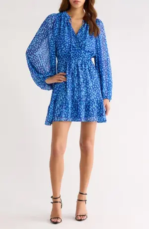 SUGARLIPS Madeira Metallic Abstract Print Dress