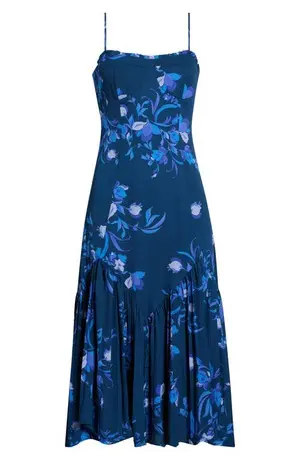 SUGARLIPS Niva Floral Midi Sundress - Navy-blues