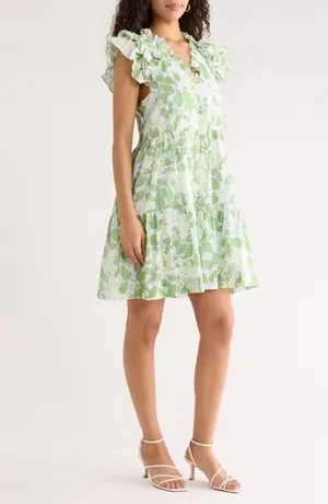 SUGARLIPS Kiany Floral Print Minidress