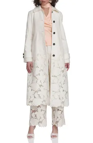 Avec Les Filles Embroidered Maxi Trench Coat