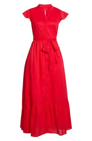 SUGARLIPS Lenira A-line Cotton Dress - Red