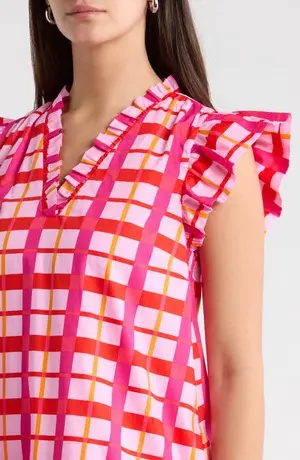 SUGARLIPS Darvy Check Shift Minidress