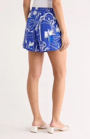 SUGARLIPS Mims Town Print Drawstring Shorts