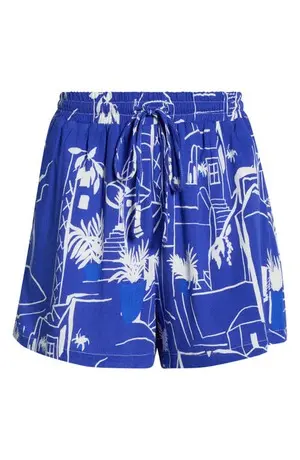 SUGARLIPS Mims Town Print Drawstring Shorts