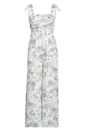 SUGARLIPS Renzo Toile Tie Strap Jumpsuit