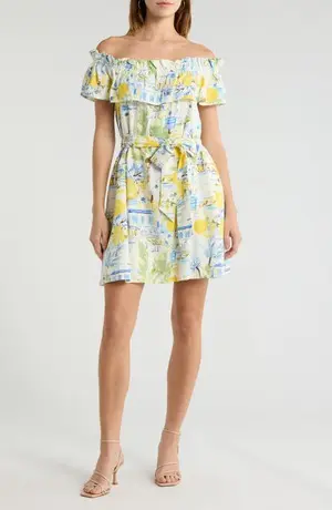 SUGARLIPS Amalfi Coast Off The Shoulder Mini Dress