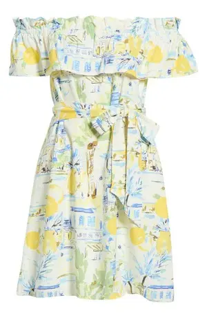 SUGARLIPS Amalfi Coast Off The Shoulder Mini Dress