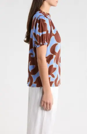 SUGARLIPS Briley Abstract Puff Sleeve Top