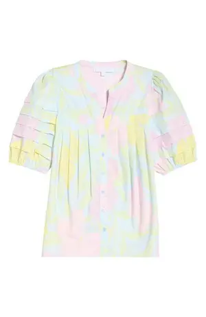 SUGARLIPS Renzo Toile Woven Shirt - Light Blue/pink