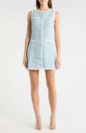 SUGARLIPS Elviane Tweed Minidress - Light-blue