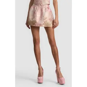 Alice + Olivia Ella Toile Jacquard Miniskirt - English Rose Toile
