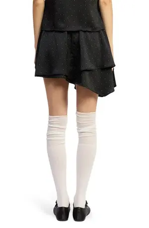 JACQUIE THE LABEL Tegan Dot Asymmetric Miniskirt