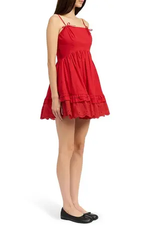 JACQUIE THE LABEL Eyelet Ruffle Minidress