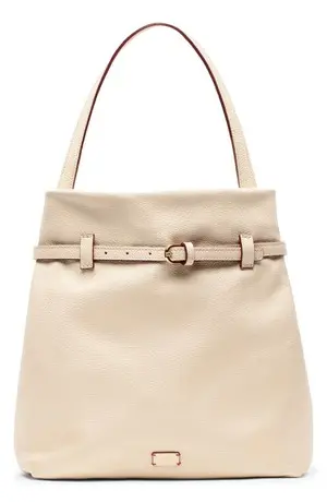 FRANCES VALENTINE Charlie Leather Shoulder Bag - Oyster