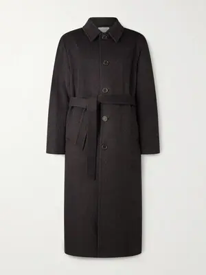 AMOMENTO Belted Wool-blend Coat - Brown