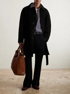 AMOMENTO Belted Wool-blend Coat