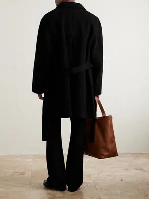 AMOMENTO Belted Wool-blend Coat