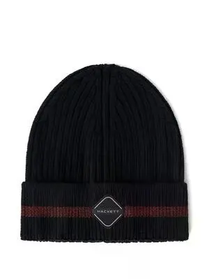 HACKETT Ribbed Stripe Beanie - Blue
