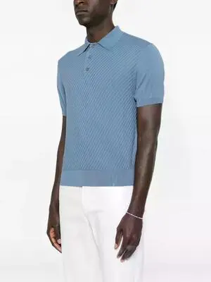 Canali Textured Polo Shirt