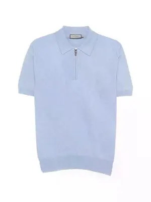 Canali Zip Polo Shirt - Blue