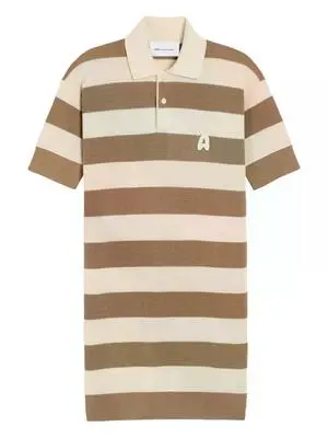 AMI Paris Cotton Polo Dress With De Coeur Patch