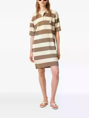 AMI Paris Cotton Polo Dress With De Coeur Patch