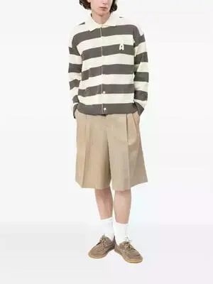 AMI Paris De Coeur Striped Cardigan