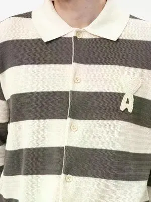 AMI Paris De Coeur Striped Cardigan