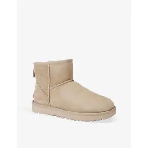 UGG Classic Mini Ii Logo-patch Suede And Shearling Ankle Boots