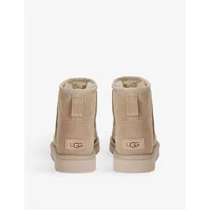 UGG Classic Mini Ii Logo-patch Suede And Shearling Ankle Boots