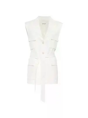 P.a.r.o.s.h Pocket Belted Waistcoat - White