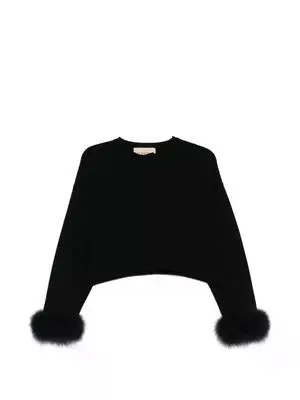 Valentino Garavani Fur-trim Sweater - Black