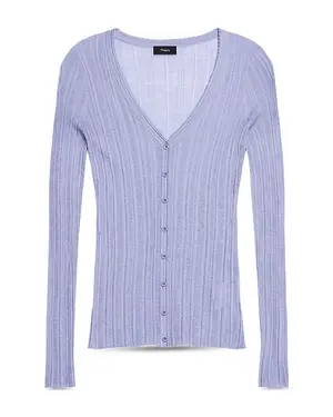 Theory Novel Rib V Neck Cardigan