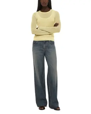 Helmut Lang Mesh Layered Tee - Limoncello