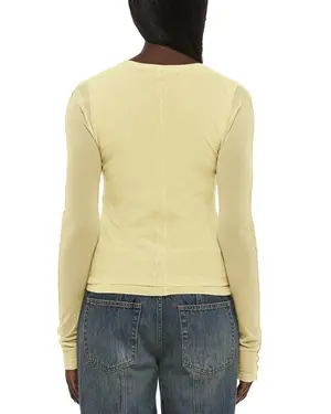Helmut Lang Mesh Layered Tee - Limoncello