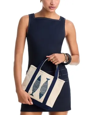 Aqua Mini Canvas Tote - Blue