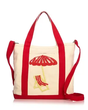 Aqua Mini Canvas Tote - Red
