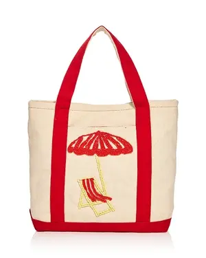Aqua Mini Canvas Tote - Red