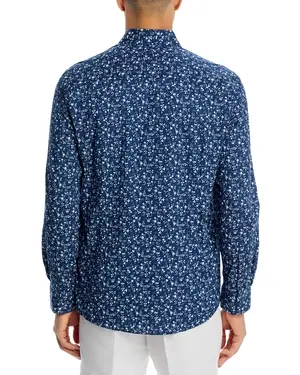 JACK VICTOR Douglas Floral Print Shirt - Navy
