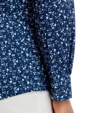 JACK VICTOR Douglas Floral Print Shirt - Navy
