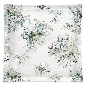 DEA LUXURY LINENS Verdiana Floral Print Sham, Euro - Aqua Floral