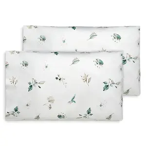DEA LUXURY LINENS Verdiana Petite Floral Print Sheet Set, California King - Aqua Floral