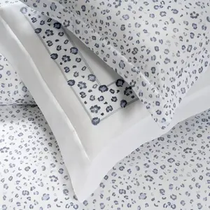 DEA LUXURY LINENS Timothy Corrigan For Dea Animale Print Sateen Sheet Set, King - Blue